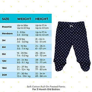 Spasilk Baby Girls Cotton Pull on Footie Pants Leggings with Feet, Pack of 3, Pink & Gray