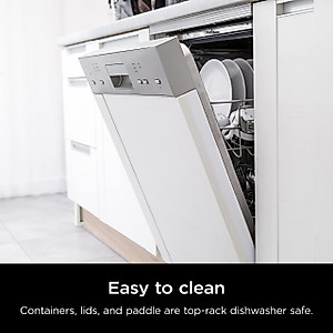 Ninja CREAMi Breeze Pints 2 Pack, Compatible with NC100 & NC200 Series CREAMi Ice Cream Makers, Genuine Ninja Pint, BPA-Free & Dishwasher Safe, Grey Lids, 1 Pint Each, Clear/Grey, XSKNC1PNT2