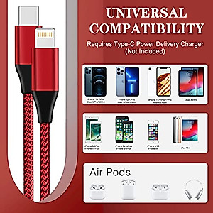 Fast Charger iPhone Charging Cable,iPhone Charger Fast Charging Cord [Apple MFi Certified] 3Pack 10FT Quick USBC to Lightning Cable for iPhone 14/14 Plus/14 ProMax/13/13Pro/12MiNi/11/XS/XR/SE,AirPods
