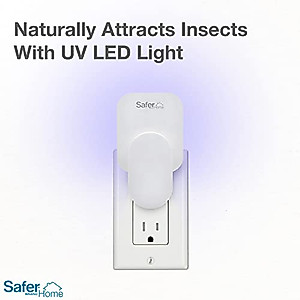 Safer Home SH502 Indoor Plug-In Fly Trap for Flies, Fruit Flies, Moths, Gnats, and Other Flying Insects – 400 Sq Ft of Protection