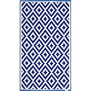 FH Home Reversible Floor Mat, 3 ft x 5 ft, Blue, 5 Feet
