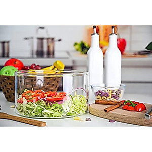 Large Glass Salad Bowl - Microwave & Dishwasher Safe - Centerpiece Serving Bowl - Mixing and Serving Dish - Clear Borosilicate Glass Fruit Bowl and Trifle Bowl, 100oz.