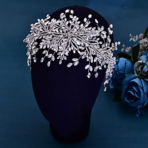 GAODESI Wedding Headpieces for Women Rhinestone Wedding Headband Wedding Hair Accessories for Brides