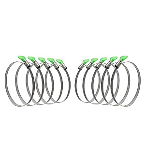 GLIDESTORE 10pcs 2 1/2 inch Hose Clamp (Clamping range 2 Inch to 2 3/4 Inch Diameter), Type Adjustable Stainless Steel Hose Clamps, Pipe Clamp, Worm Clamps, Dust Collector, 2.5” Hose Clamps