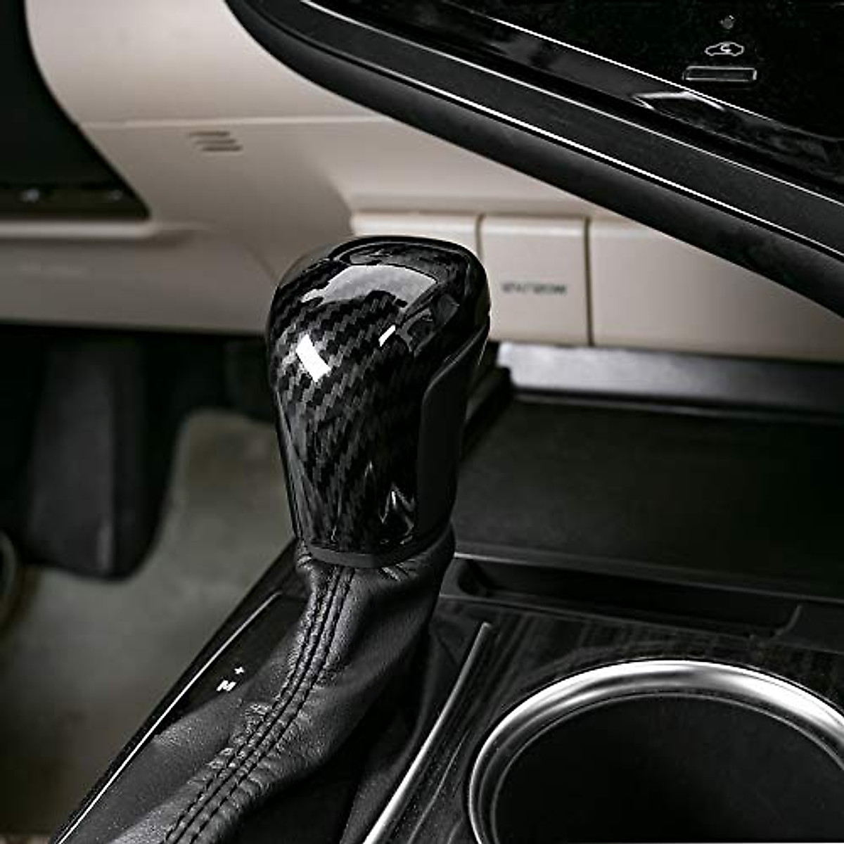 CKE for Toyota Camry 2023 2022 2021 2020 2019 2018, for Corolla Sedan Avalon 2022 2021 2020 2019 Accessories Auto Gear Shift Knob Cover Trim Cap Protector Interior Sport Style - Carbon Fiber Grain