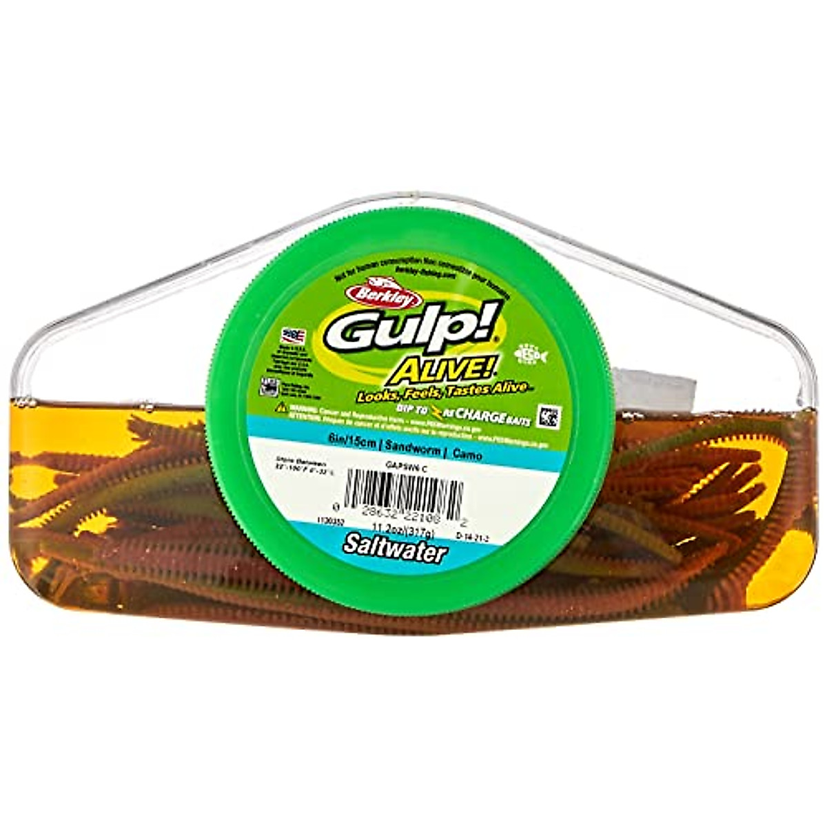 Berkley Gulp! Alive! Sandworm Camo, 6in - Pint 4x7