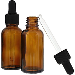 Juvale Amber Glass Eye Dropper Bottles (14 Pack), 1 Ounce