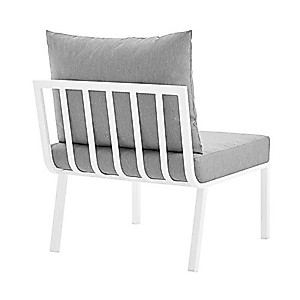 Modway EEI-3567-WHI-GRY Riverside Armless Chair, White Gray 29.5 x 26.5 x 28