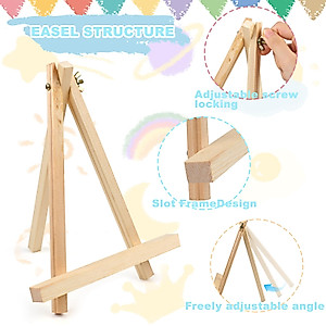 4PCS 9 Inch Wood Easels, Tripod, Painting Party Easel, Kids Student Tabletop Easels for Painting, Easel Stand for Painting Canvases, Portable Canvas Photo Picture Sign Holder.