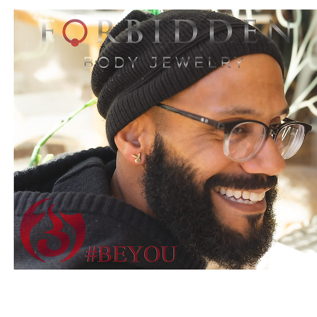 Forbidden Body Jewelry Surgical Steel Bunny Stud Earrings (Silver Tone)