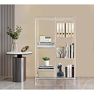 ONELUX 2306 Multi-Functional Acrylic Storage Rack,Shelf Opening, Bedroom Living Room Bathroom Vertical Bookcase, Display Shelf, Storage Organizer, (5 Cube)