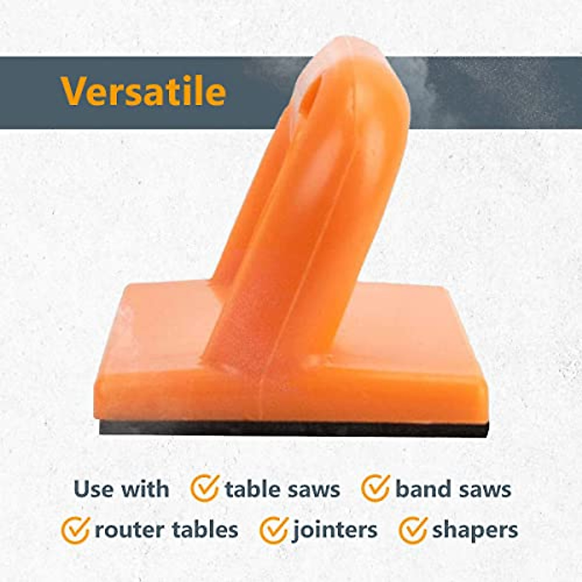 POWERTEC 71032 Safety Push Block Set for Woodworking, Table Saws, Jointers and Router Tables, Orange Color, 2-Pack