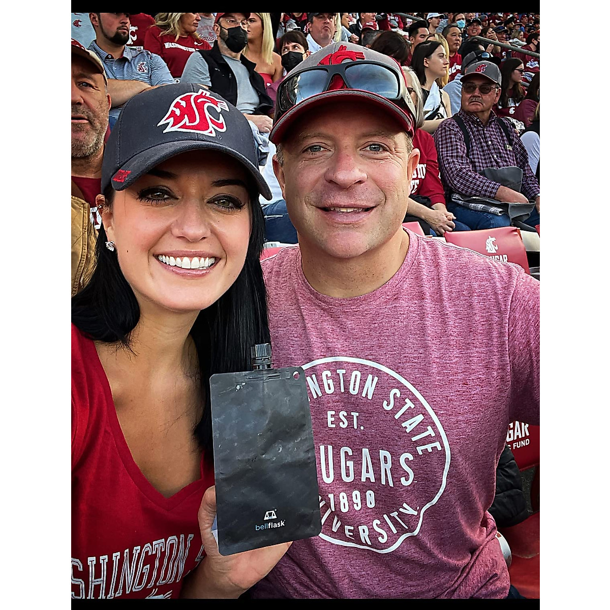 BellFlask - 15 oz. Flask, Patented, Flexible, Metal-Free, Reusuable, Plastic, BPA-Free with Carabiner Clip and Filling Funnel