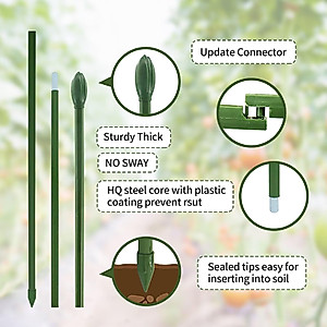 Growsun Tomato Cage for Garden Upto 55 inch Flexible Plant Stake Planter Climbing Trellis Supports, Twist Ties Include, 3 Pack