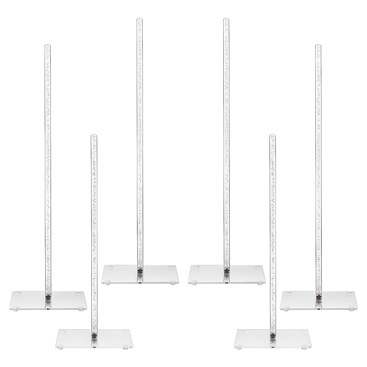 VREASK Acrylic Donut Stands 6 PCS - Clear Bubble Bagel Holder Display,Reusable Doughnut Pretzel Tower for Dessert Table,Birthday Party,Wedding Bar with Built-in Copper Nut