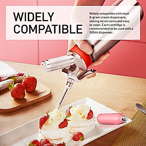 LesooWhip Whip Cream Charger, Pure Nitrous Oxide Cartridges 300-Pack 8.2g Whipped Cream Charger for Cream Maker (set of 6)