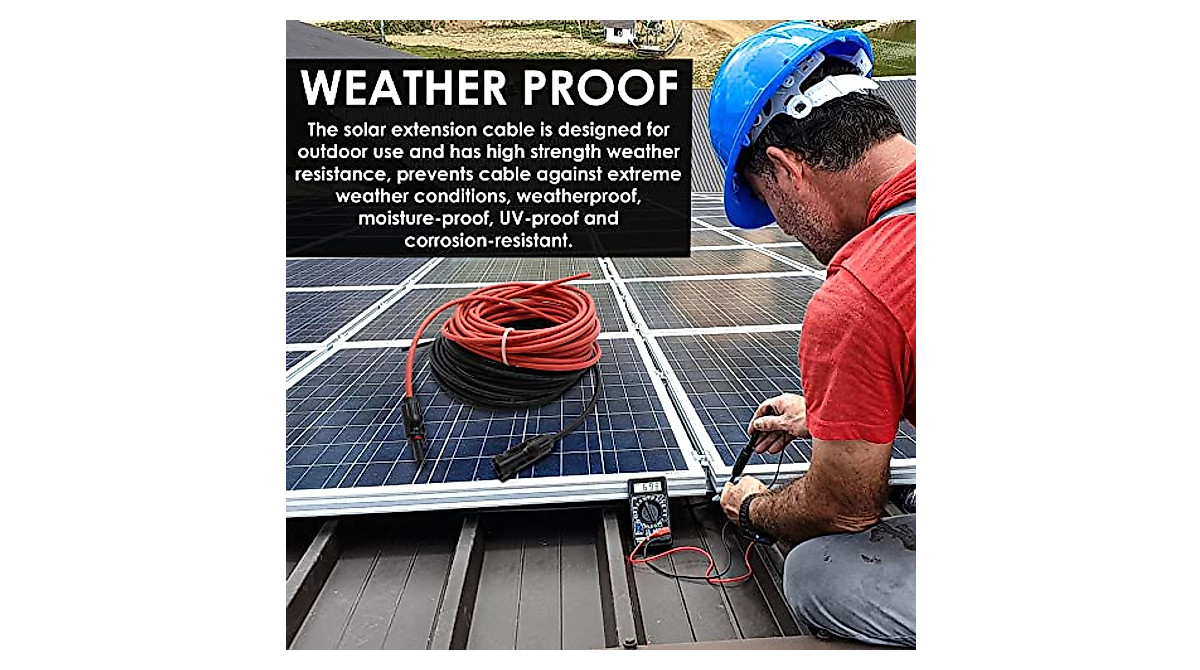 30Ft Solar Extension Cable with Durable Connectors