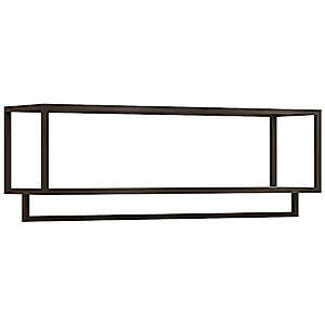 PIBM Stylish Simplicity Shelf Wall Mounted Floating Rack Shelves Iron Art Metal Bookshelf Display Stand Simple Storage Hangable Living Room,Clothing Store, Black , 100x30x40cm