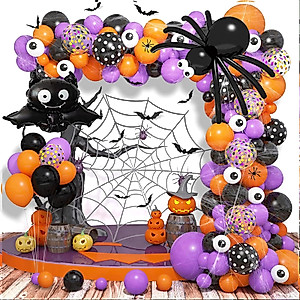 154PCS Halloween Balloon Arch Kit,Party Balloons Decorations,Halloween Backdrophouse of Party Balloons,for Halloween Party Balloons Decorations (PAIDUI-A)