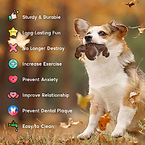 Dog-Chew-Toys-for-Aggressive-Chewers - Real Bacon Flavored, Indestructible Tough Dog Bone Chew Toy for Medium/Large Breed Dogs, Best Extreme Toys to Keep Them Busy