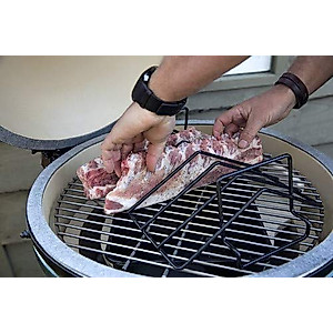 Mydracas BBQ Rib Racks for Smoking and Grilling,Turkey Roasting Rack Roast Rack Dual Purpose fit for Large Big Green Egg and Kamado Joe,Primo,Vision,18 inches and Bigger Grill