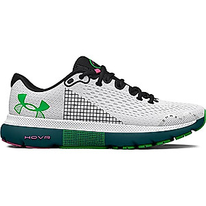 Under Armour Men's HOVR Infinite 4 Running Shoe, (101) White/Tourmaline Teal/Extreme Green, 10