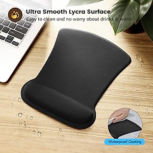 Soqool 𝑴𝒐𝒖𝒔𝒆 𝑷𝒂𝒅, Ergonomic Mouse Pad Gel Computer Mouse Pad with Wrist Rest for Laptop, Anti-Slip Rubber Base, Spill-Resistant Surface, Durable Materials, Portable for Office & Home, Black
