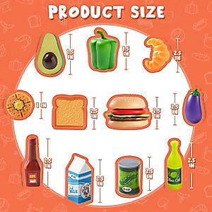 Play Food Set 135 Pieces Play Kitchen Set for Market Educational Pretend Play, Food Playset, Kids Toddlers Toys, Kitchen Accessories Fake Food, Party Favor Christmas Stocking Stuffers