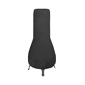 Aurragiy Chiminea Cover Patio Chiminea Cover Waterproof Durable Oxford Fabric Heavy Duty Outdoor Fire Pit Cover Garden Heater Cover for Backyard Garden Fireplace 48x48x24 Inch (Black)