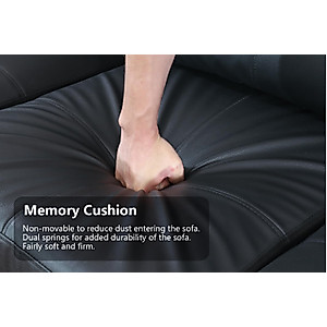 SIENWIEY Sectional Couch for Living Room Furniture Sets, Black Faux Leather Sofa Couch L Shape Couch Living Room Sofa with Chaise 2 Piece Using for Living Room(Black-1,Facing Left Chaise)