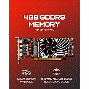 VisionTek Radeon RX 560 4GB GDDR5 4M 4K Graphics Card, 4 Mini DisplayPort, 7.1 Surround Sound, PCI Express, Low-Profile GPU, ATX & SFF - 901278