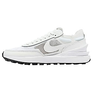 Nike Womens Waffle One Leather Textile White White Black Trainers 8 US