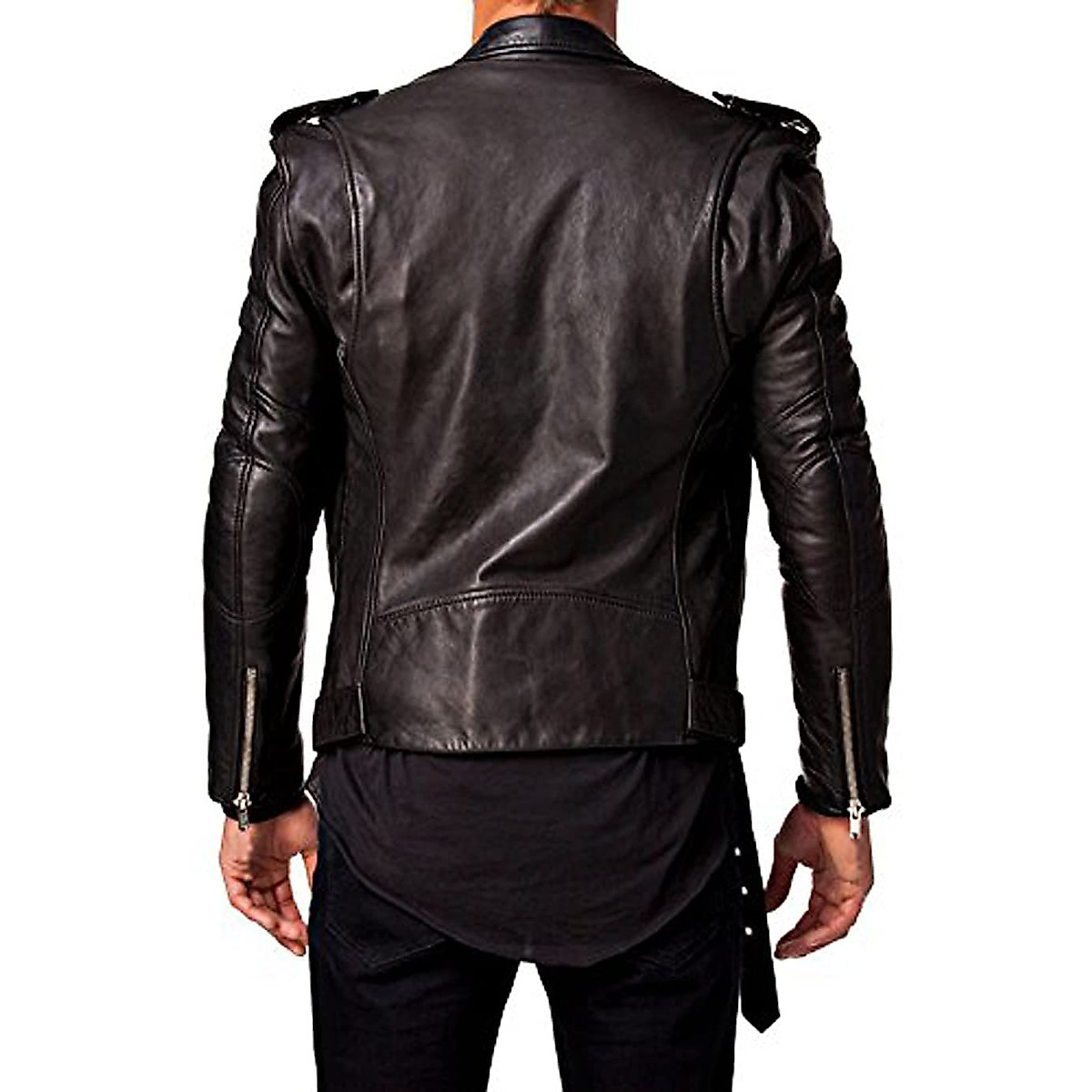 QAWACH Men Leather Jacket - Lambskin Winter Vintage Motorcycle Biker Jacket, Coat Soft & Stylish Moto Ride & Racing Jacket's