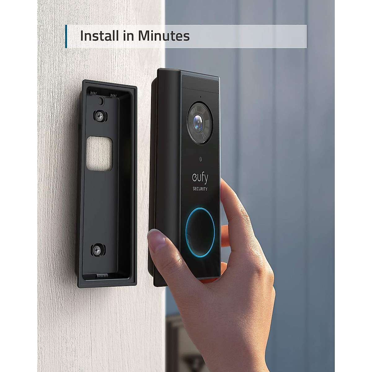 eufy security, Video Doorbell (Battery-Powered) Kit, 2K Resolution, 180-Day Battery Life, Encrypted Local Storage, No Monthly Fees, HomeBase with High-Power Wi-Fi and Built-in Storage