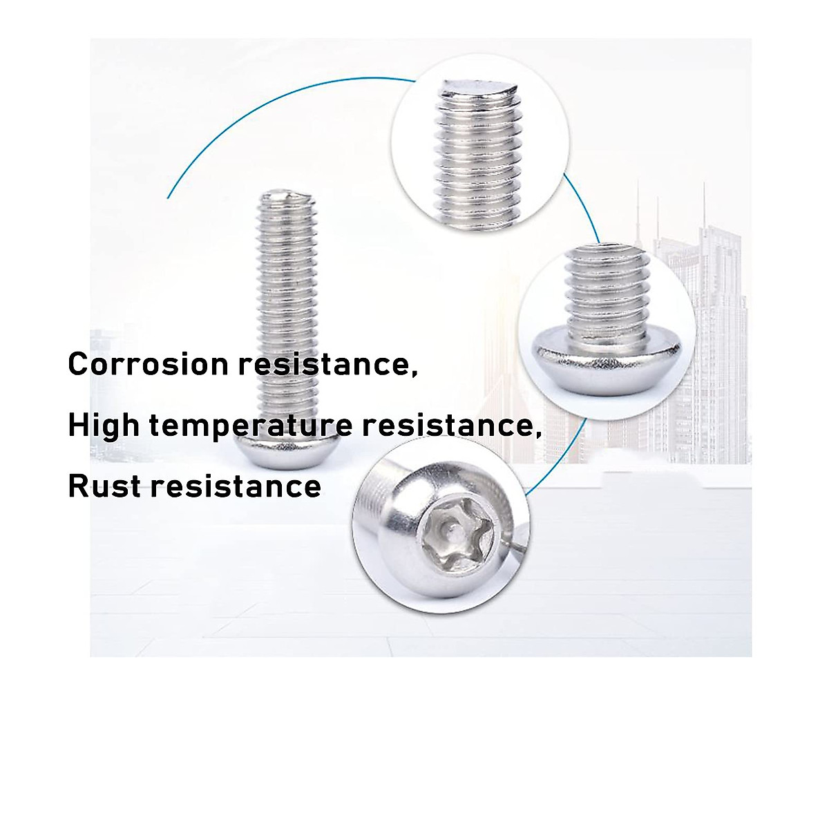 cSeao 20pcs M6 x 10mm Pin-in-Torx Button Head Security Screws, Tamper Proof Screws, 304 Stainless Steel (M6 x 10mm)