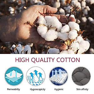 BOOMSHY 51"x20" Indoor/Outdoor Bench Cushion Cotton Garden Furniture Seat Cushion,Patio Wicker Seat Cushions with Ties for Lounger Garden Furniture Patio Lounger Bench (Dark Grey)