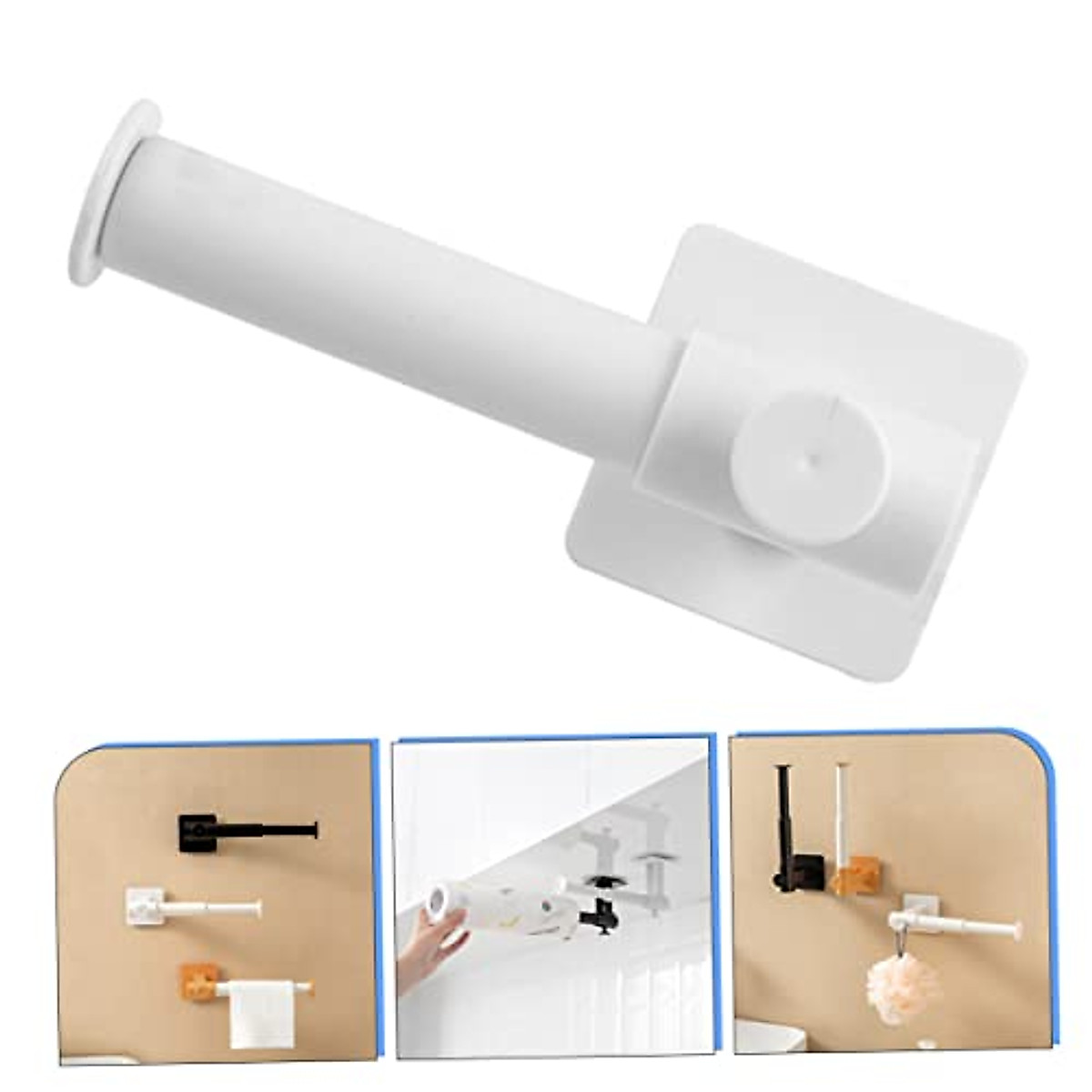 Alipis retractable hook plastic towel rack towel stand hand towel rail Clothes Mounted garment rack heavy duty bathroom towel bar multi hanger white abs wall bracket picture