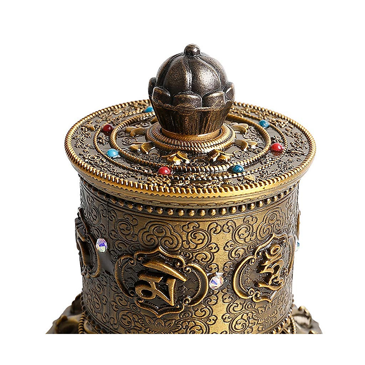 Tibetan Prayer Wheel, Buddhist Prayer Wheel, Table Top Prayer Wheel - Tibetan Buddhist Table Top Prayer Wheel, Tibetan Table Spinning Wheel for Relaxation/Meditation/Yoga