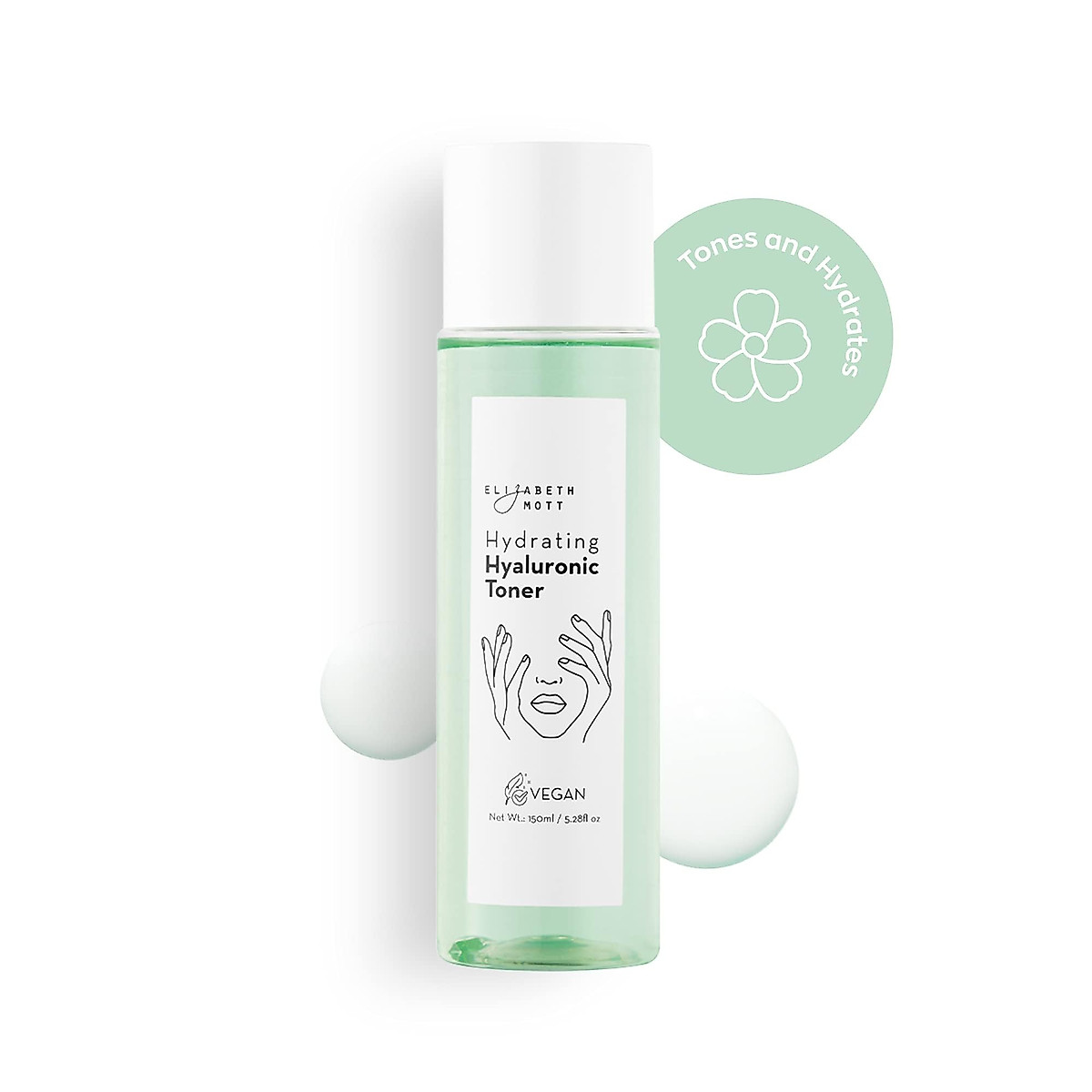 Elizabeth Mott Hyaluronic Acid Toner for Face & Moisturizing Glow Essence with Antoxyl-S, K-Beauty Hydrating Skincare for Dry or Sensitive Skin, Cruelty-Free, Vegan 2-in-1 Toner Serum 5.07 fl oz