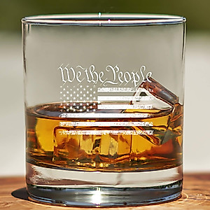 Lucky Shot - We The People American Flag Whiskey Glass | United States Constitution | America USA Patriotic Wine Glass Gift | Patriot Glass (11 oz)