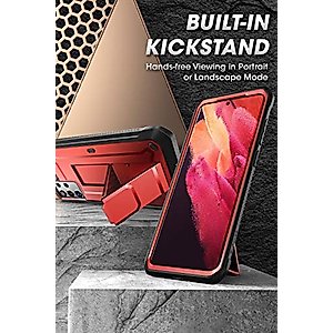 SUPCASE Unicorn Beetle Pro Series Case Designed for Samsung Galaxy S21 Ultra 5G (2021 Release), Full-Body Dual Layer Rugged Holster & Kickstand Case Without Built-in Screen Protector (Ruddy)
