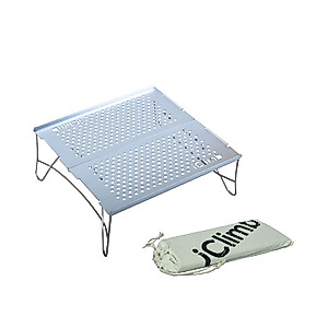 iClimb Mini Solo Folding Table Ultralight Compact for Backpacking Camping Hiking Beach Picnic (Silver, Mini)