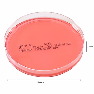 Hardy Diagnostics Mannitol Salt Agar (MSA), USP, for Staphylococcus, 15x100mm Plate, Order by the Package of 10