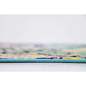 Unique Loom Metro Collection Modern Abstract Henna Floral Area Rug, 9 x 12 ft, Black/Ivory