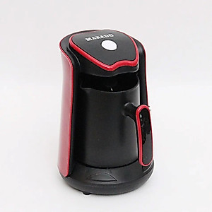 MARADO Turkish Arabic Greek Coffee Pot Maker Electric Machine 110v US PLUG 100% BPA-free, 1-4 Cups Brewing Capacity with Cook Sense Technology, Anti - Overflow cooking (Red), NORMAL, MA-1688