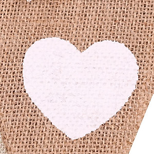 Dartsz MR & MRS Burlap Banner Heart Triangle Flags Pennant for Rustic Wedding Engagement Bridal Shower Party Decorations