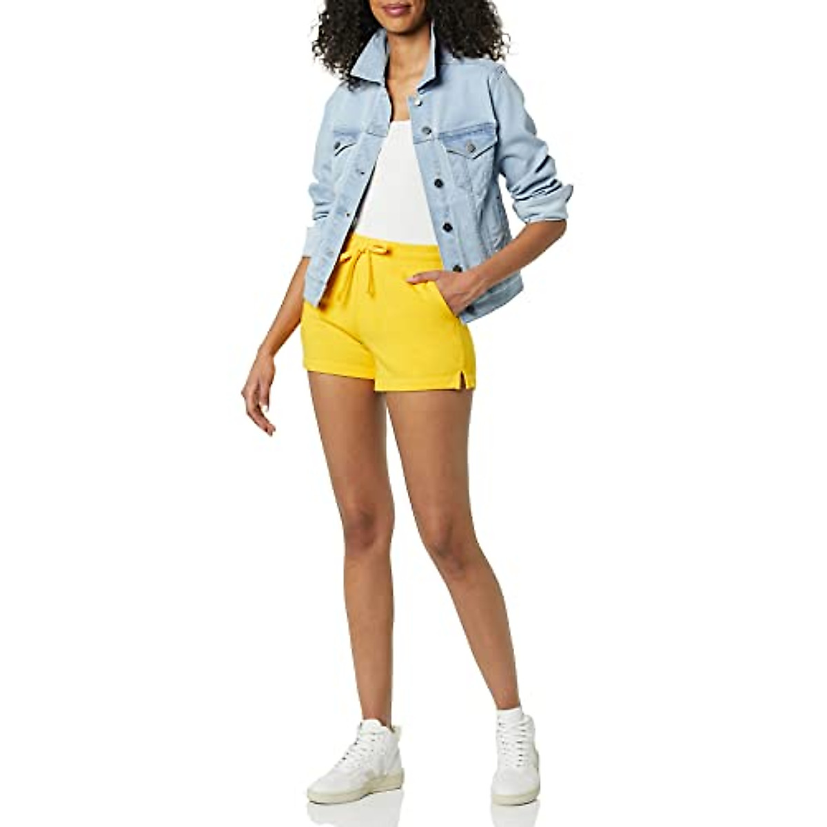 Amazon Essentials Women's Fleece Short, Golden Yellow, Medium