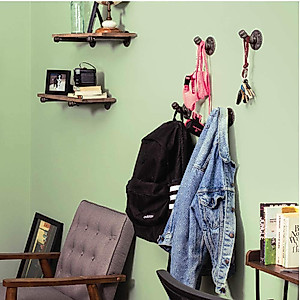 Pipe Décor 12HOOK4PK Rustic and Chic Industrial Style Wall Hooks Complete Set Industrial Steel Grey, Includes Threadlock Glue (4-Pack)