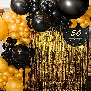 RUBFAC 36in Black Giant Balloons, 5pcs Black Latex Helium Balloons for Birthday Party Photo Shoot Wedding Baby Shower Decoration