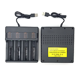 Universal Lithium 18650 Battery Charger for 3.7V Li-ion 18650 26650 18490 17670 17500 22650 21700 20700 18350 16340 RCR123A 14500, AA AAA & C Ni-MH Ni-CD Rechargeable Batteries